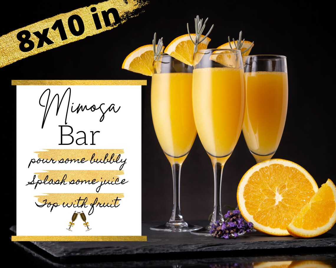 Mimosa Bar Sign Gold Mimosa Bar Sign Printable Mimosa Bar - Etsy