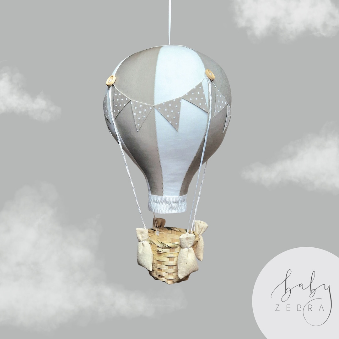 Beige Hot Air Balloon, Baby Shower Gift Travel Theme Nursery Decor ...