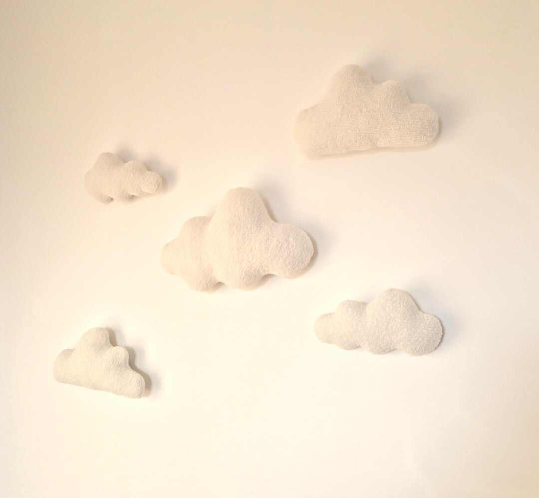 Clouds Wall Decor Set of 5, Baby Shower Gift, Nursery Decor, Clouds ...