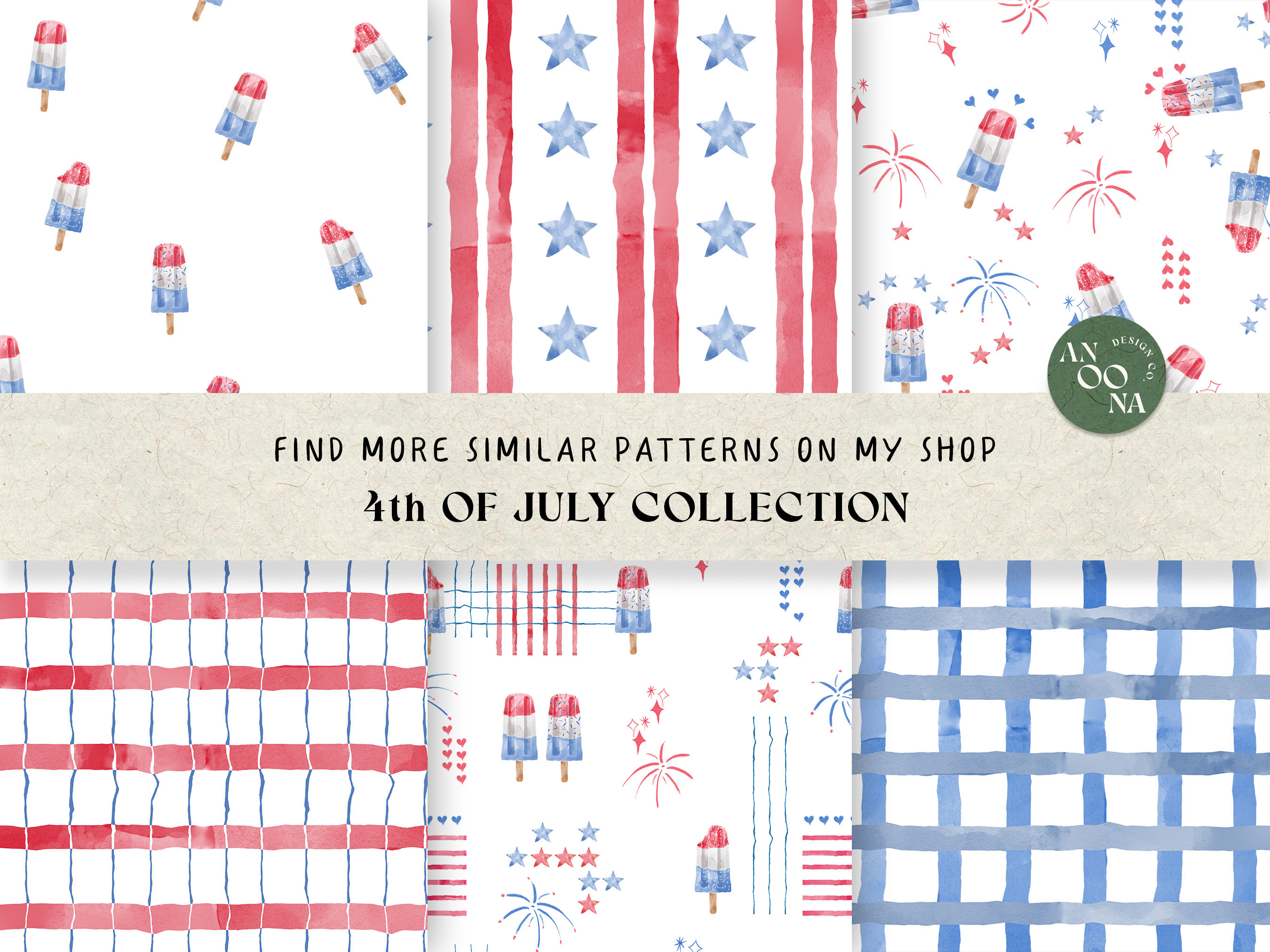4th July Seamless File - Repeating Pattern for Fabric - USA ...