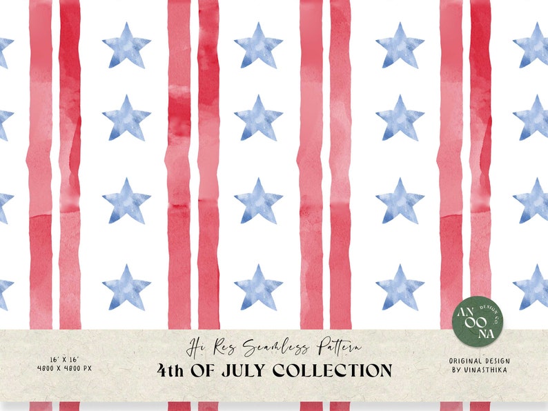 4th July Seamless File - Repeating Pattern for Fabric - USA ...