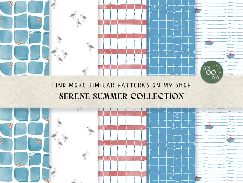 Summer Digital Paper - Seamless Pattern for Fabric - Repeating Pattern ...