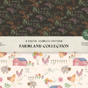 Farm Seamless File - Farm Animal Pattern for Fabric - Repeating Pattern ...