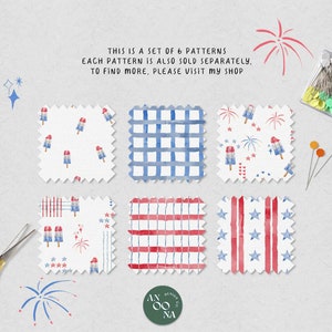 4th July Seamless File - Repeating Pattern for Fabric - USA ...