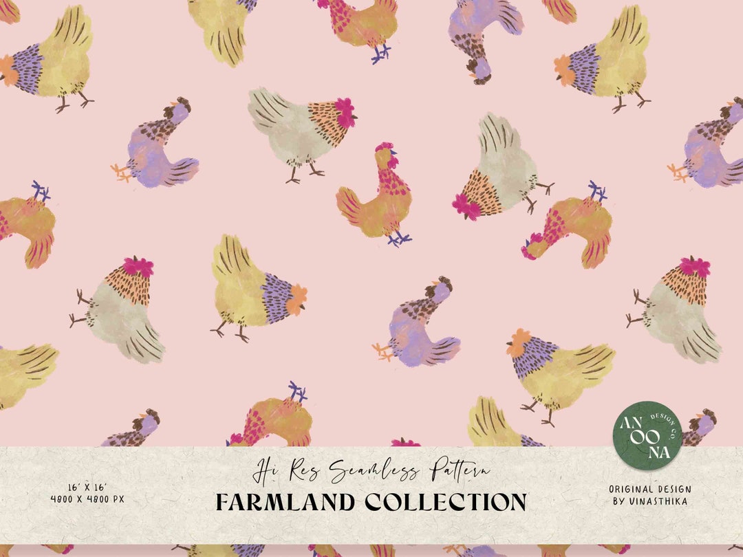Farm Seamless File - Farm Animal Pattern for Fabric - Repeating Pattern ...