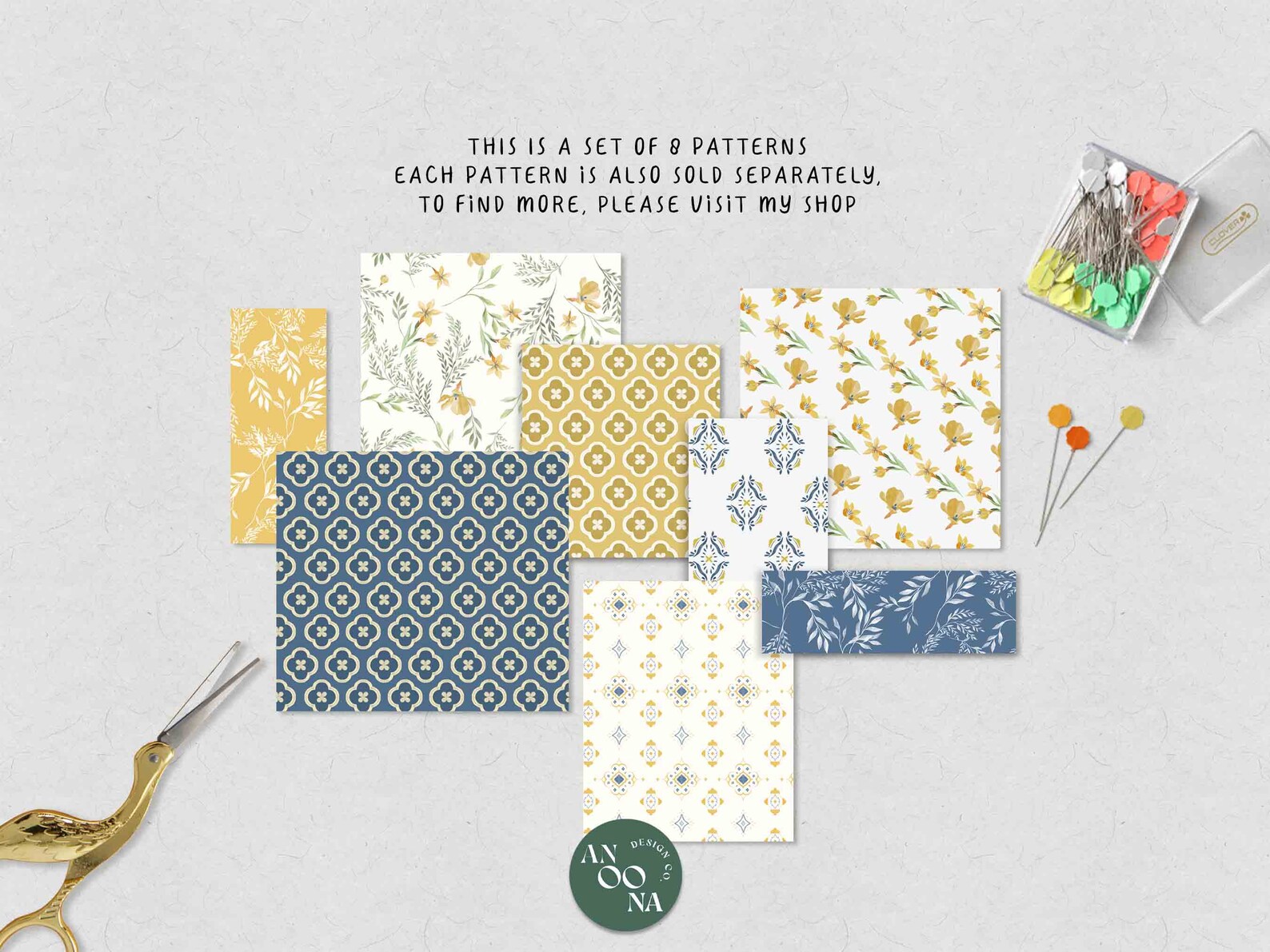 Classic Flower Digital Paper Seamless Pattern Scrapbook Paper ...