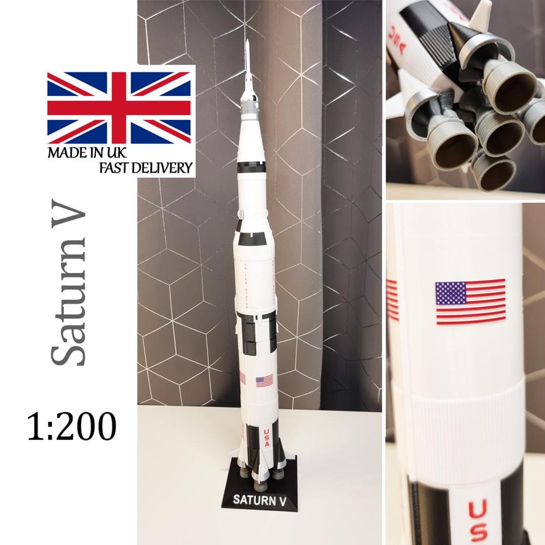 Saturn V Rocket Model 1:200 Scale – Stunning 3D Printed NASA Space ...