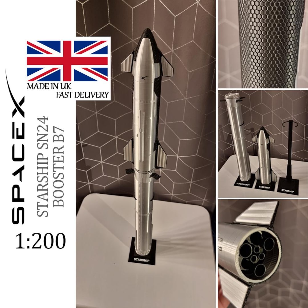 Spacex Starship SN24 Model + Booster B7 – Detailed - Space Collectible ...
