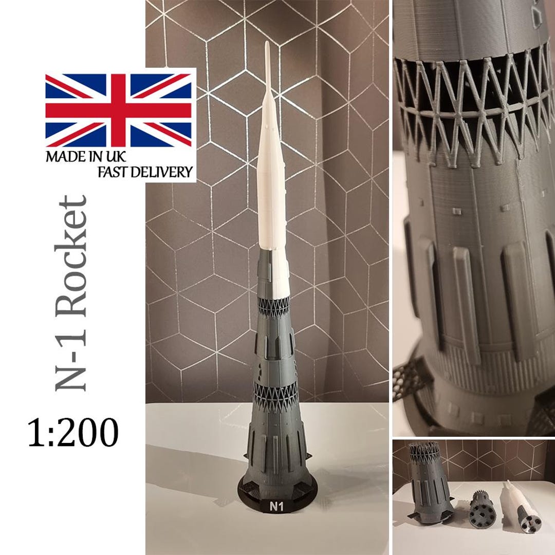 N-1 N1 Rocket Model Scale 1:200 - 36cm High, True Colour - Etsy