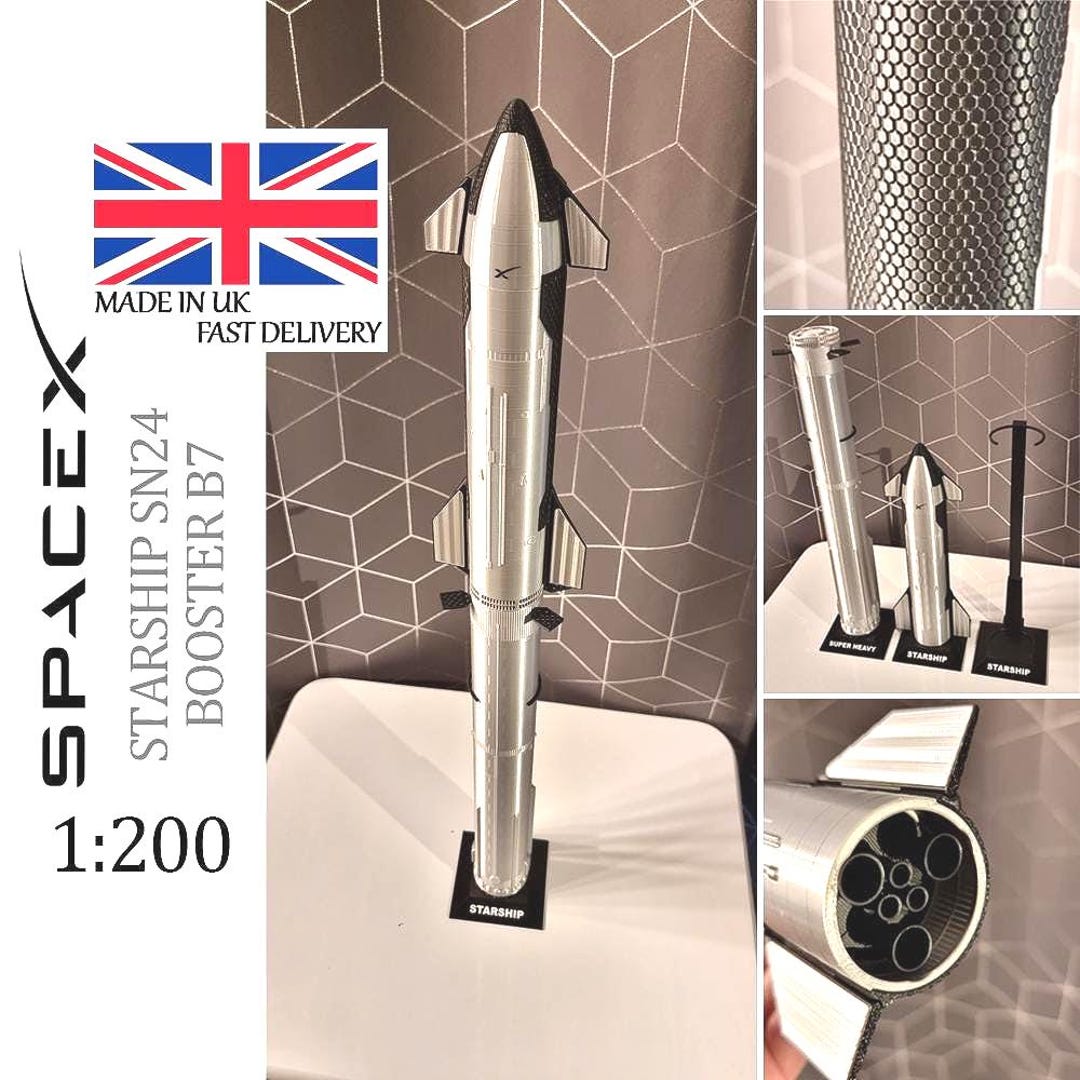 Spacex Starship SN24 Model + Booster B7 – Detailed - Space Collectible ...