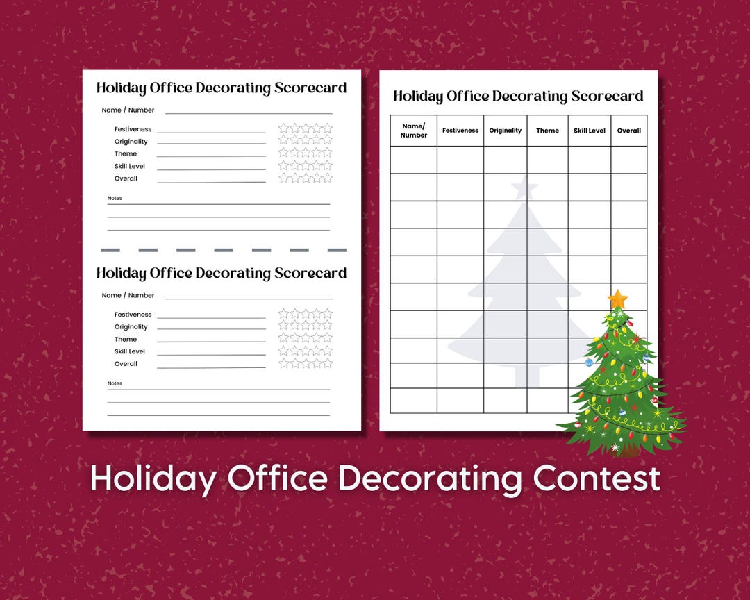 Office Decorating Contest Scorecard – Christmas Desk Decor Judging (PDF ...