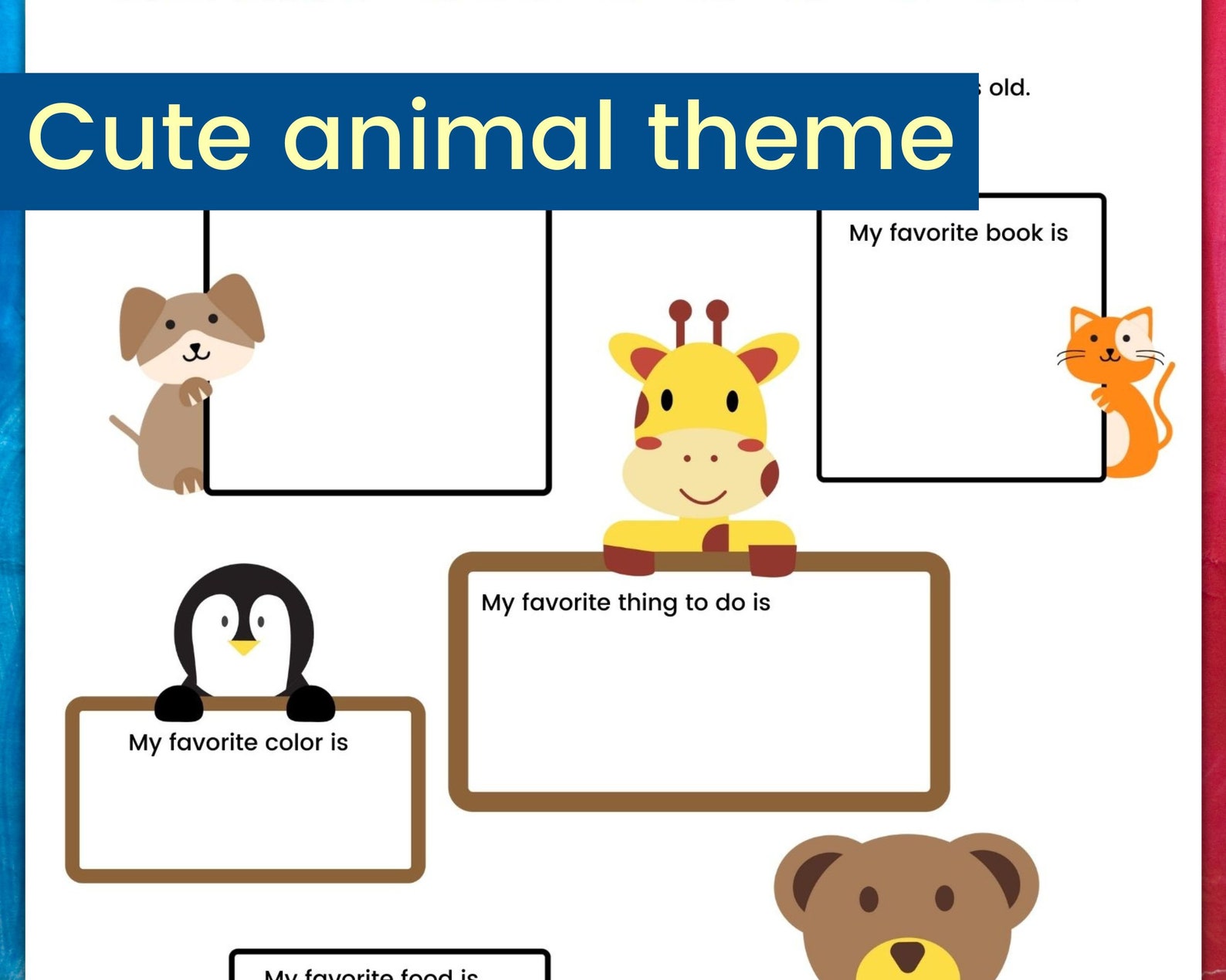 All About Me Printable Classroom Activity for in Class or Send Home ...