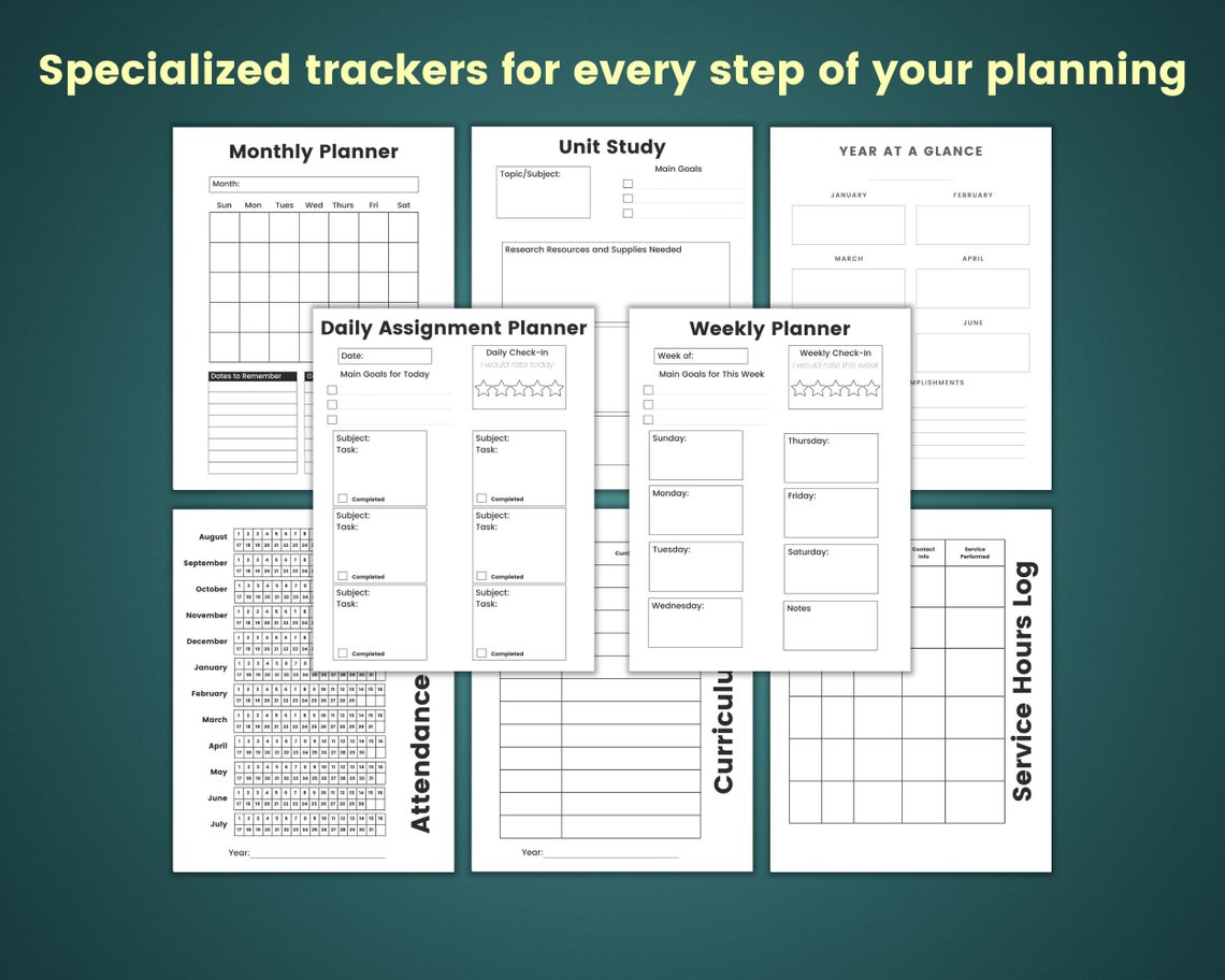 Homeschool Planner Printable and Home Education Portfolio With - Etsy