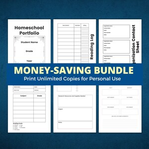 Homeschool Planner Printable and Home Education Portfolio With - Etsy