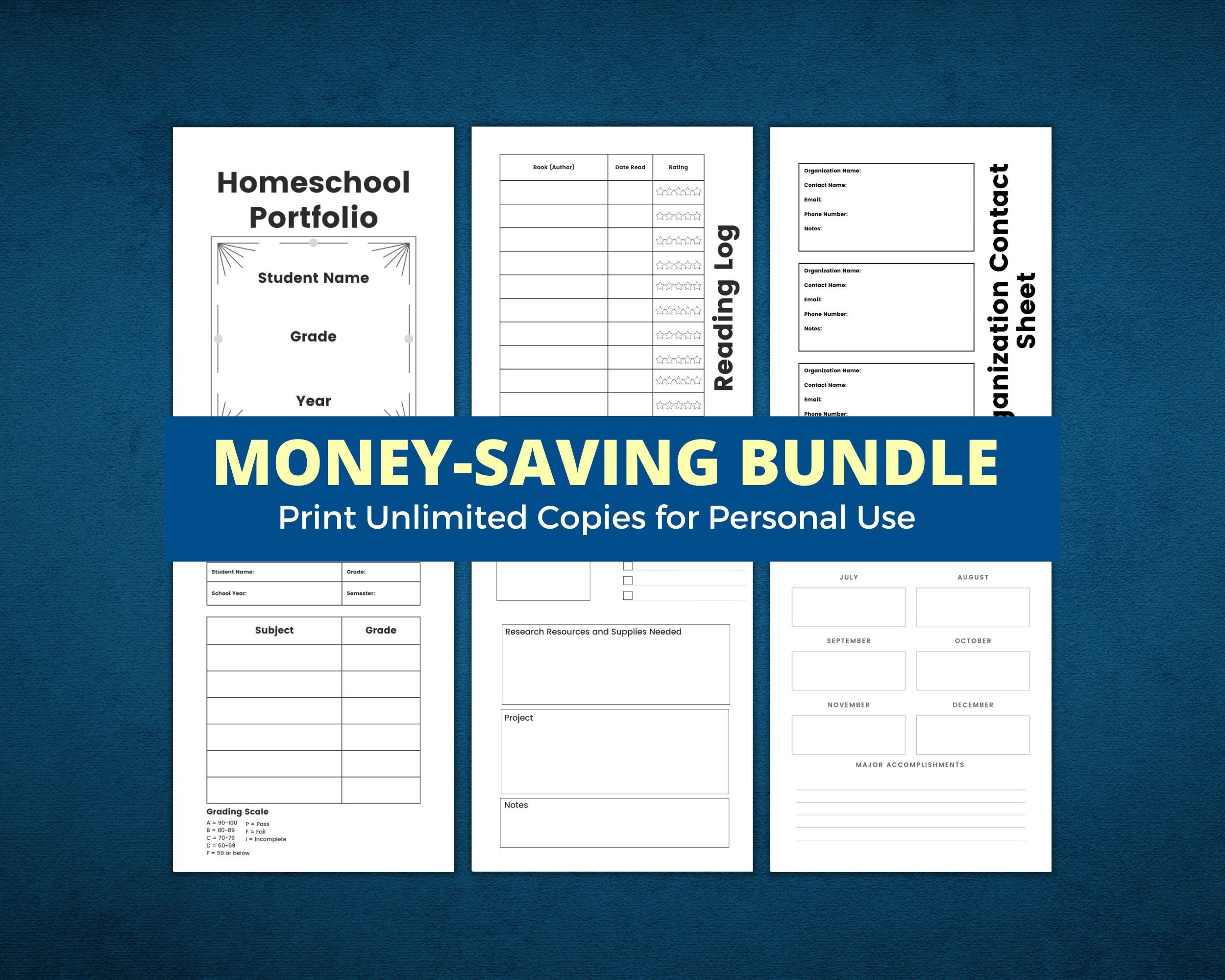 Homeschool Planner Printable and Home Education Portfolio With - Etsy