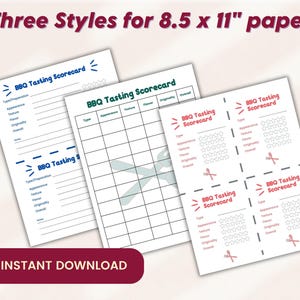 BBQ Cookoff Scorecard – Barbecue Tasting Game Ballot Bundle (PDF ...