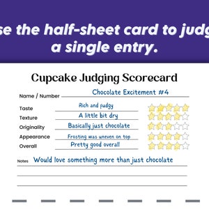 Cake & Cupcake Tasting Scorecard – Printable Judging Sheets for Pastry ...