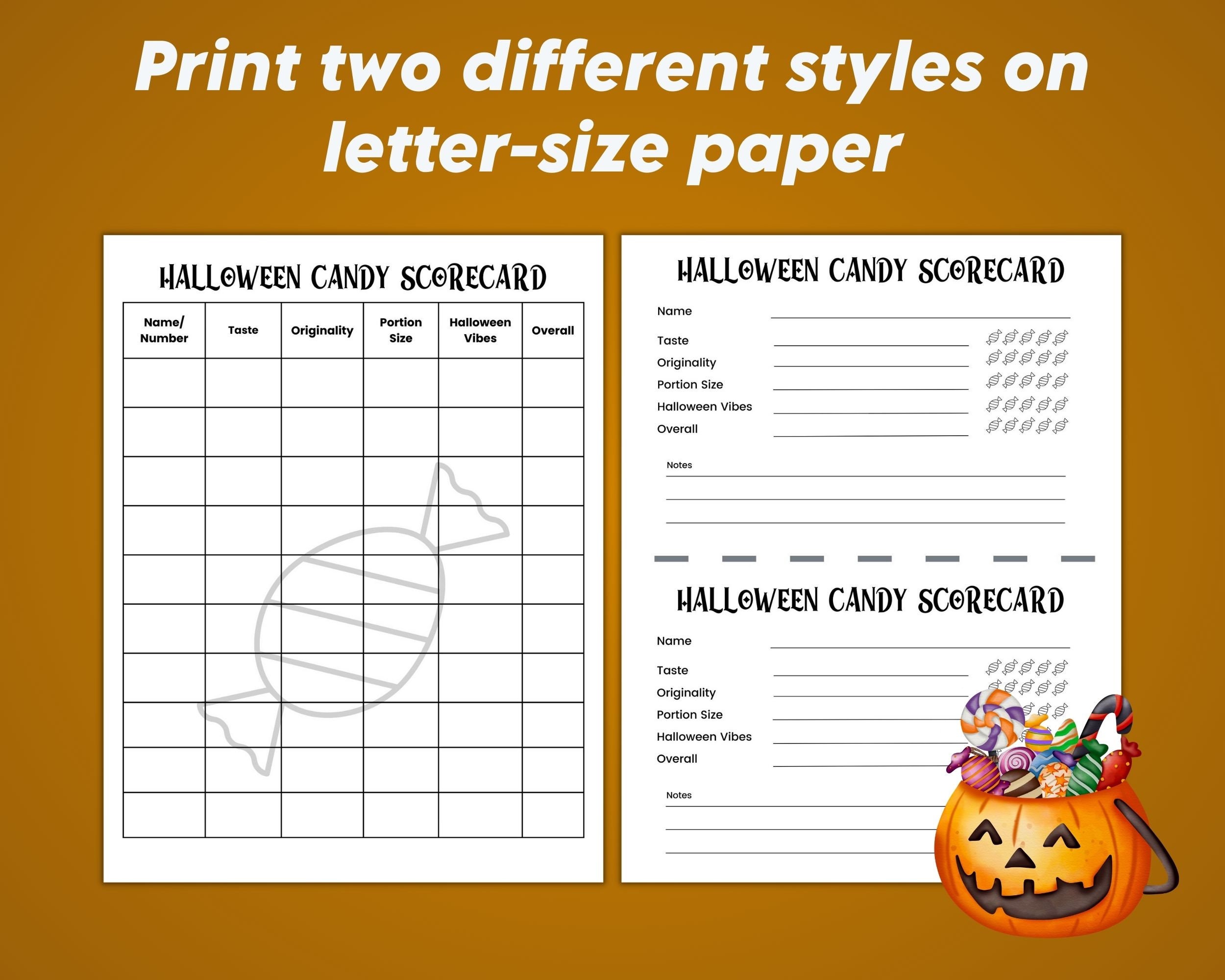 Halloween Candy Score Card Spooky Season Party Contest Judges - Etsy