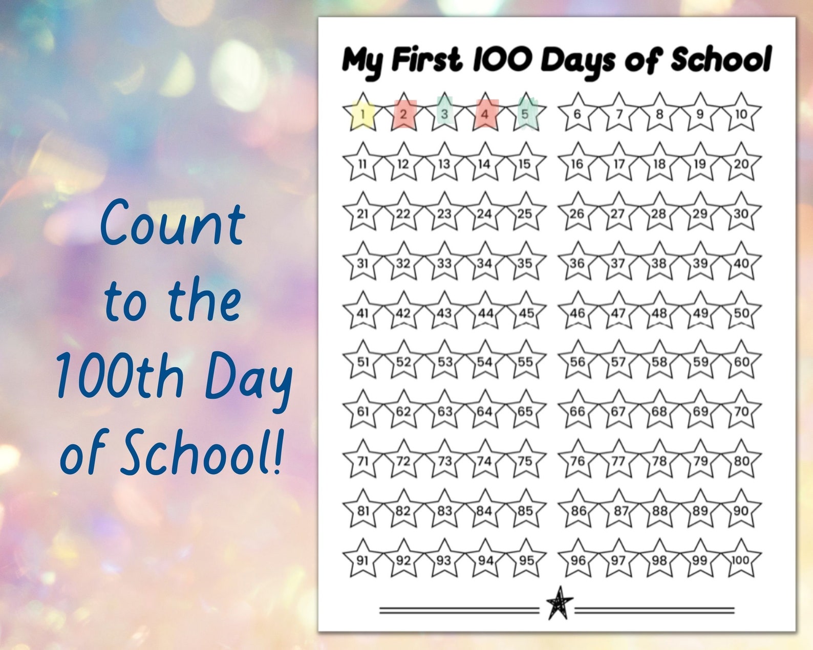 My First 100 Days of School Countdown | Super Star Design | Great ...