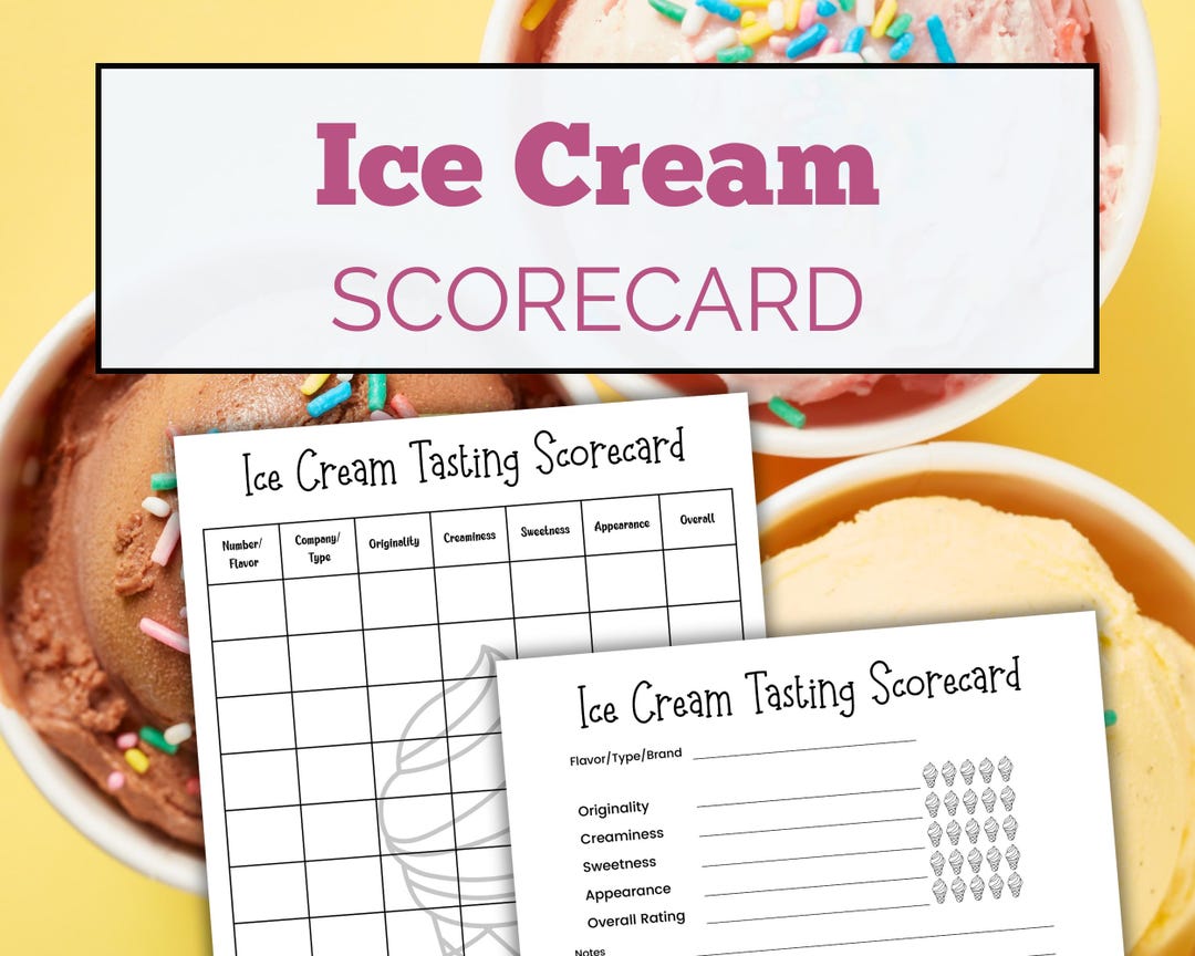 Ice Cream Tasting Scorecard – Birthday Party Game Printable for ...