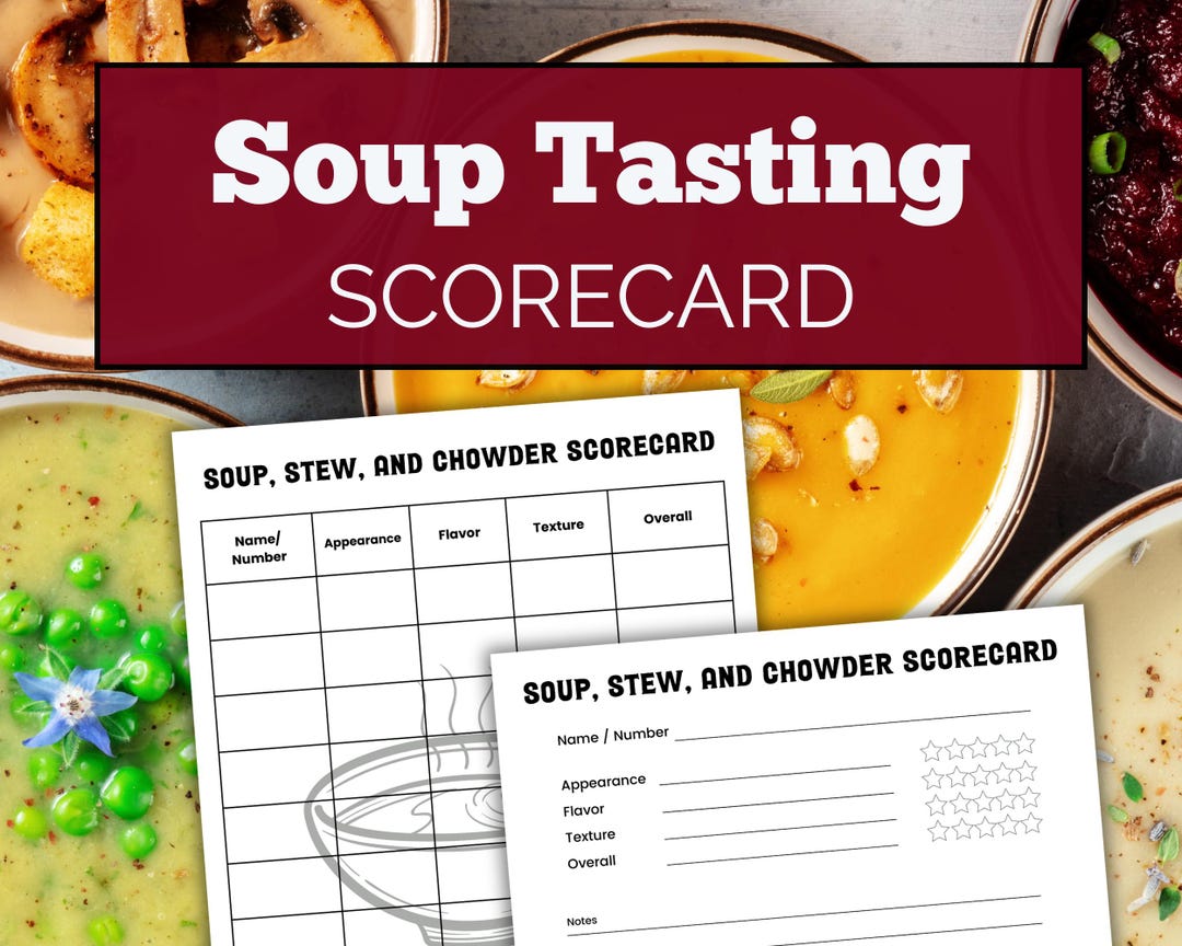 Soup Cookoff Scorecard – Stew & Chowder Tasting Game (PDF Download) - Etsy