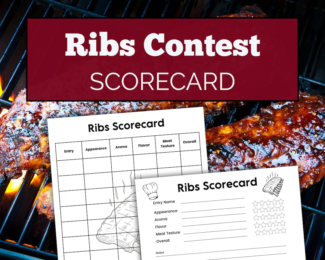 Ribs Tasting Scorecard – BBQ Cookoff Judging Sheets (digital Download ...