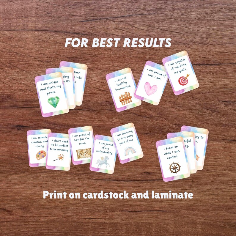 Affirmation Cards for Teen Girls, Confidence and Self Love (printable ...