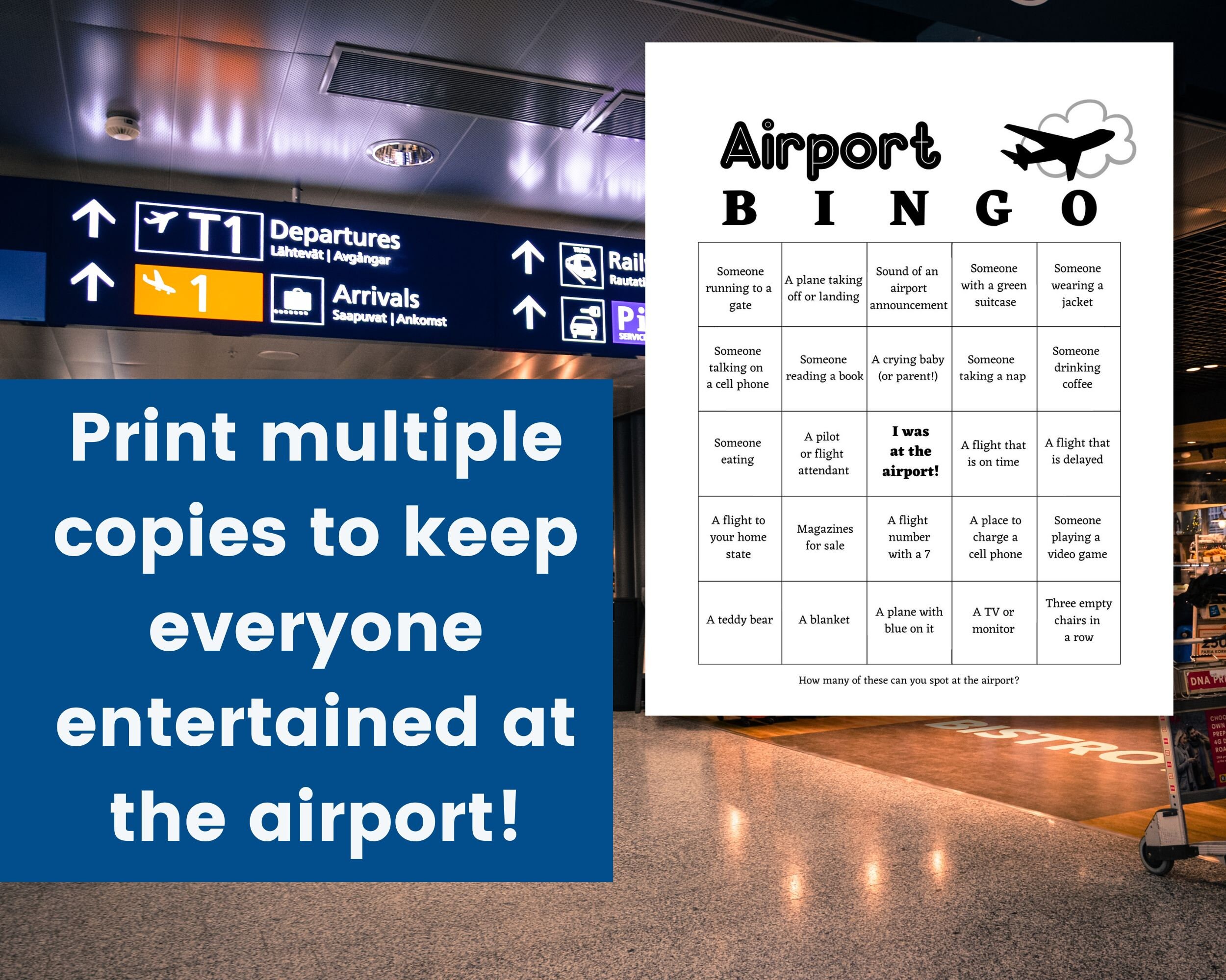 Airport Travel Bingo Activity for Traveling With Kids and Families ...