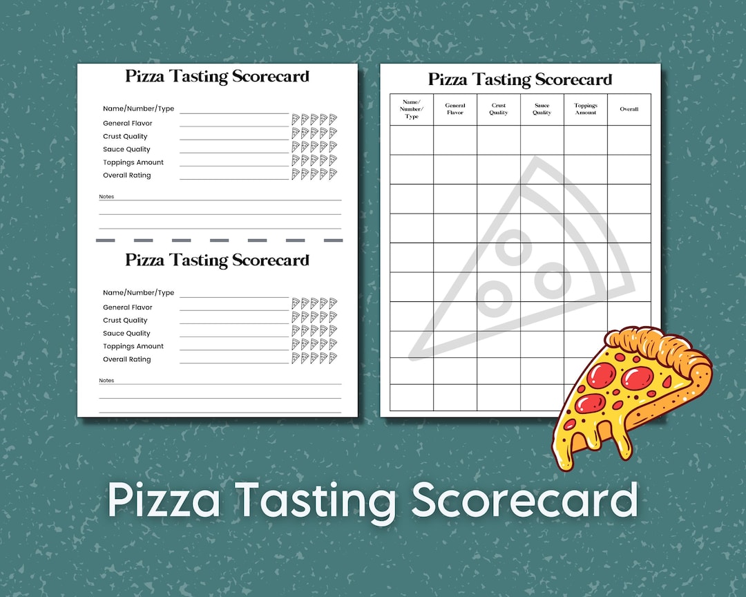 Pizza Tasting Score Card, Best Pizza Contest Scorecard, Teen Sleepover ...