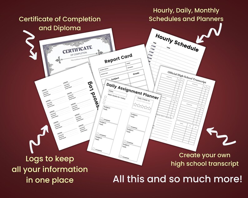 Homeschool Planner Printable and Home Education Portfolio With - Etsy