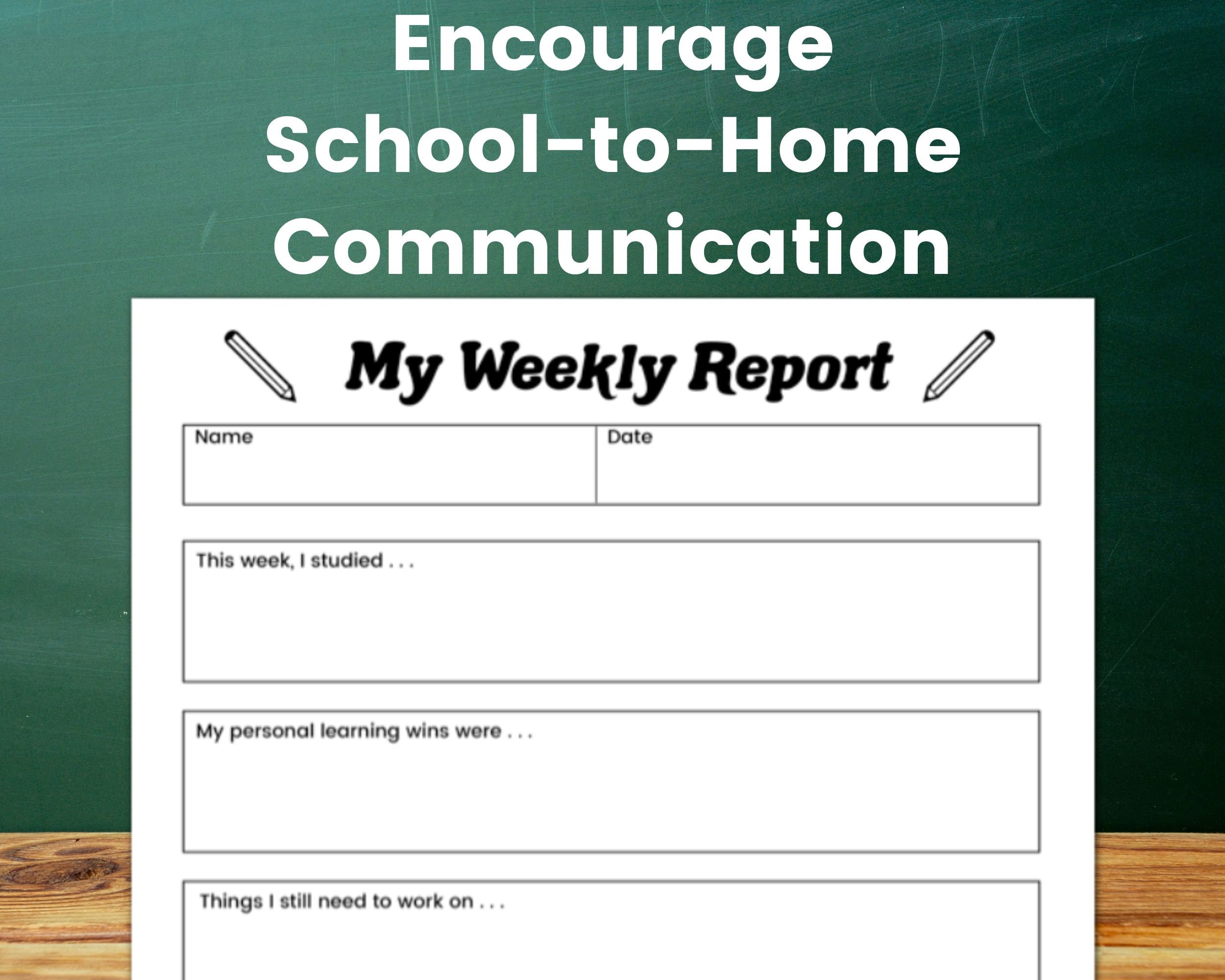Weekly Student Report to Send Home Encourage School to Home ...