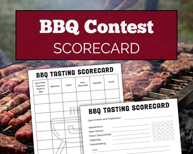 BBQ Cookoff Scorecard – Printable Backyard Barbecue Food Tasting Game ...