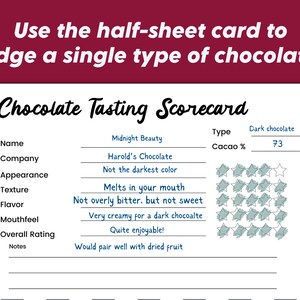 Chocolate Tasting Scorecard – Gourmet Flight Party Game (PDF Download ...