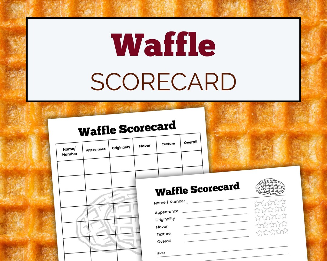 Waffle Tasting Scorecard – Brunch Party Food Judging (downloadable PDF ...