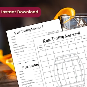 Rum Tasting Score Card Cocktail Tasting Flight Party - Etsy