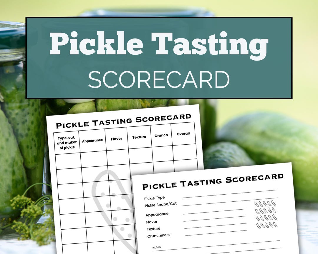 Pickle Tasting Scorecard – State Fair or Family Food Game Printable ...