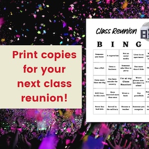 Class Reunion Bingo Game | an Icebreaker Game for Your School Reunion ...