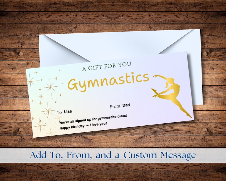 Editable Gymnastics Gift Certificate Custom Coupon Voucher, Last-minute ...