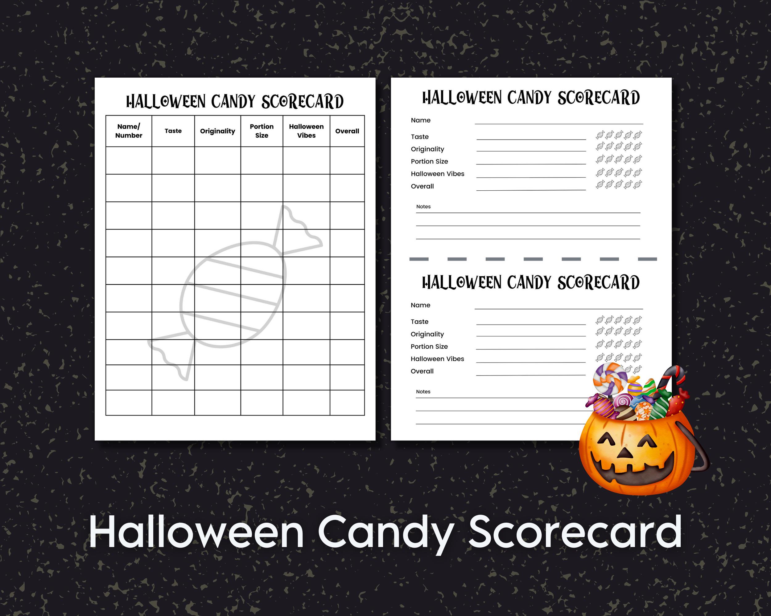 Halloween Candy Score Card, Spooky Season Party Contest Judges ...