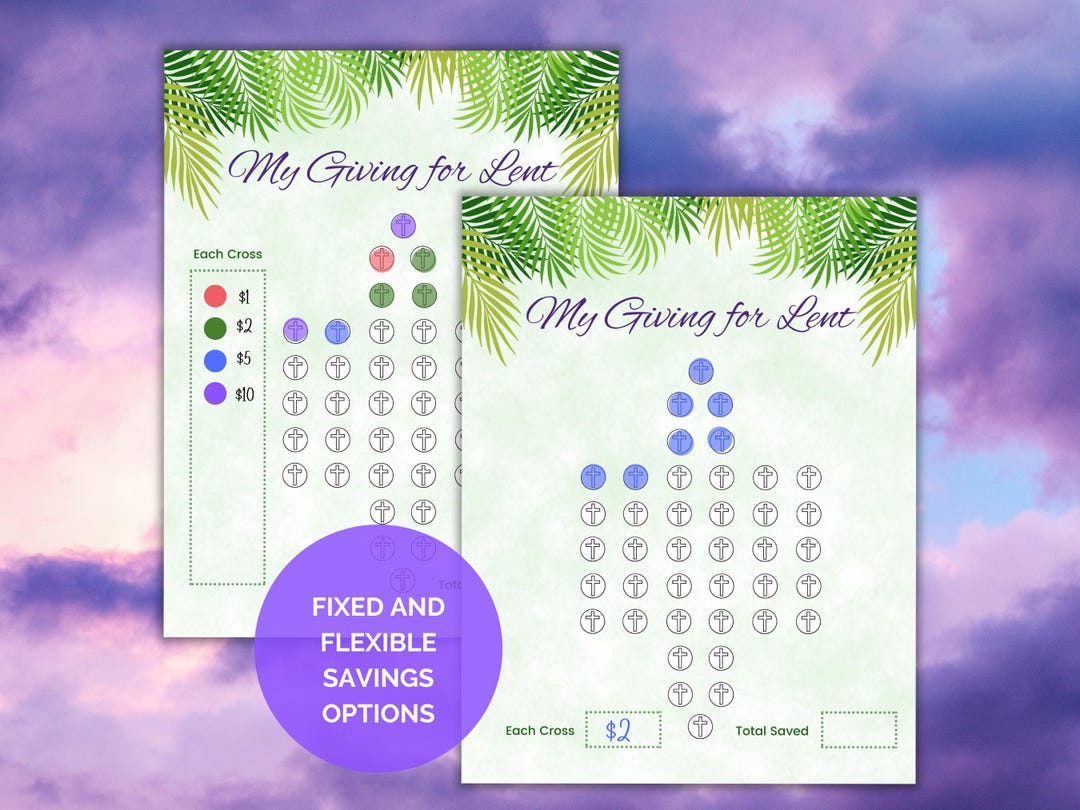 Lent Money Giving Tracker – 40-day Lenten Religious Donation Tithing ...