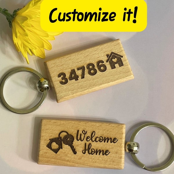 Wooden Real Estate Key Chain - Etsy