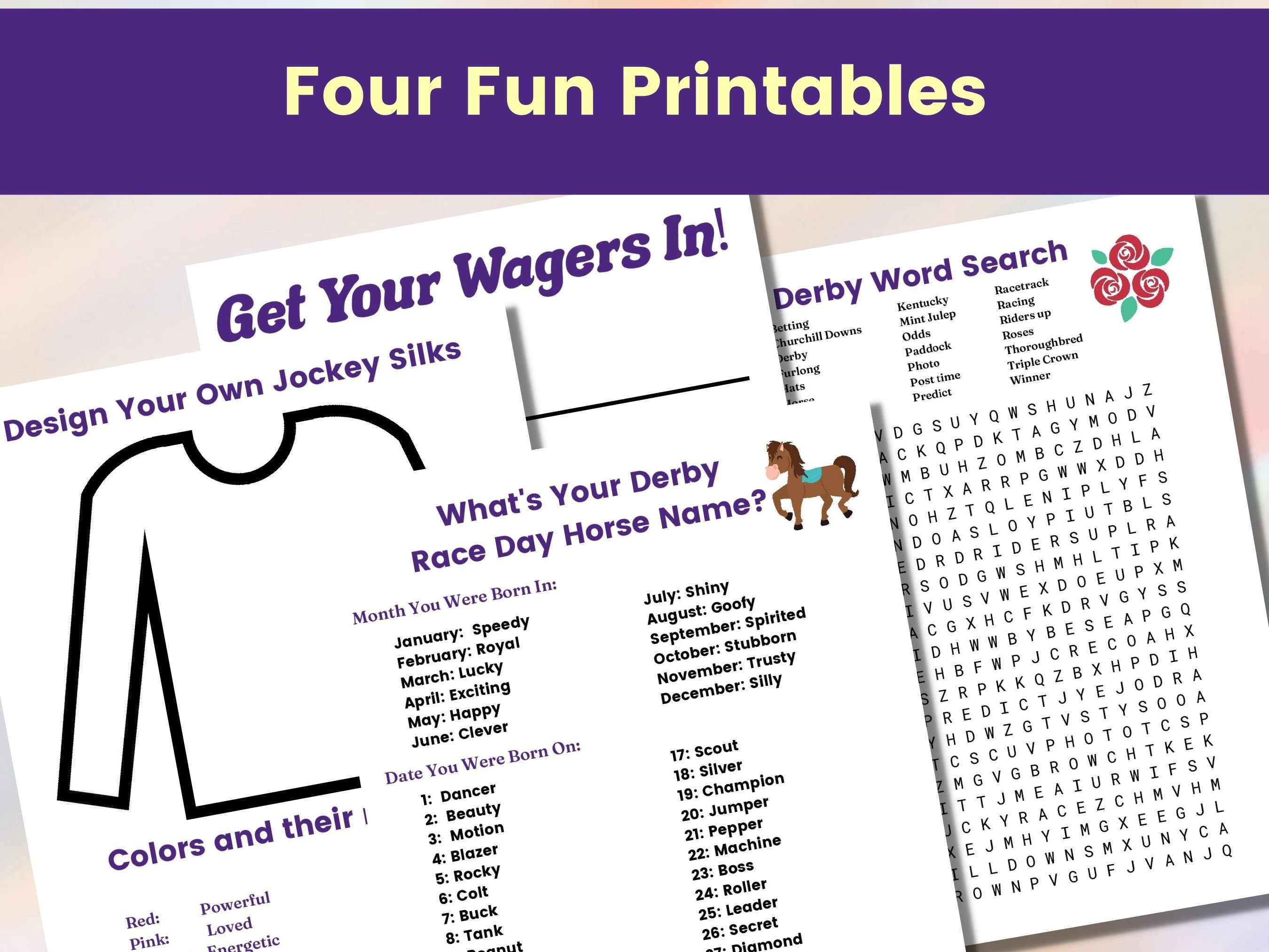Horse Racing Derby Race Day Printable Game for Kids | Printables and ...