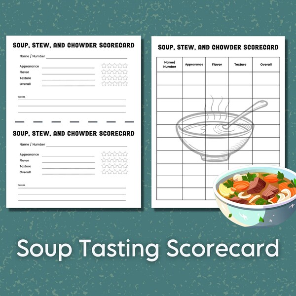 Soup Score Sheet - Etsy