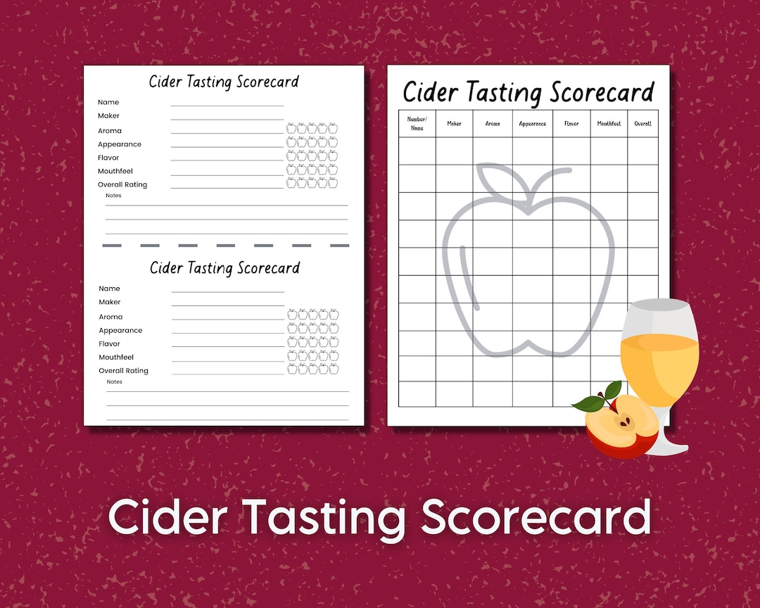 Cider Tasting Score Card, Host a Happy Hour Hard Cider Tasting Flight ...