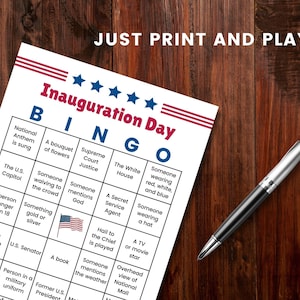 Inauguration Day Printable Game Bingo for 2025 U.S. Presidential Watch ...