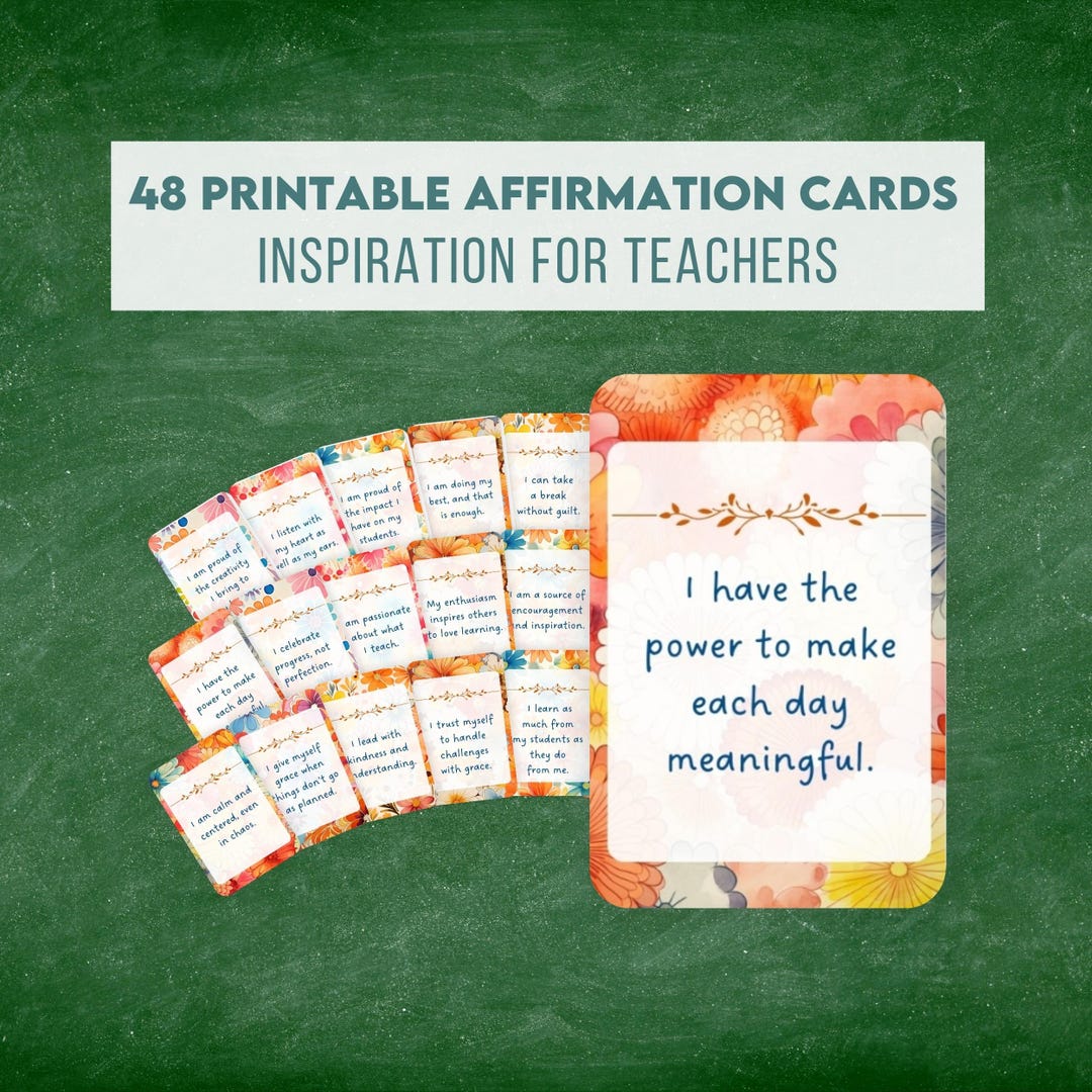 Daily Affirmation Cards for Teachers - Inspiration for Educators ...