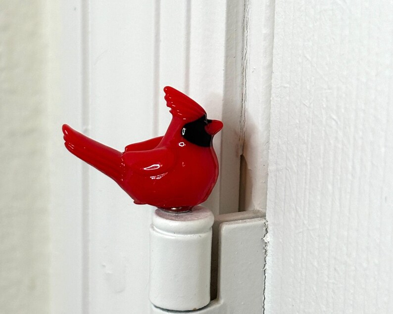 Cardinal Ornament Hinge Topper Figurine Door Charm Magnetic Hinge Head ...