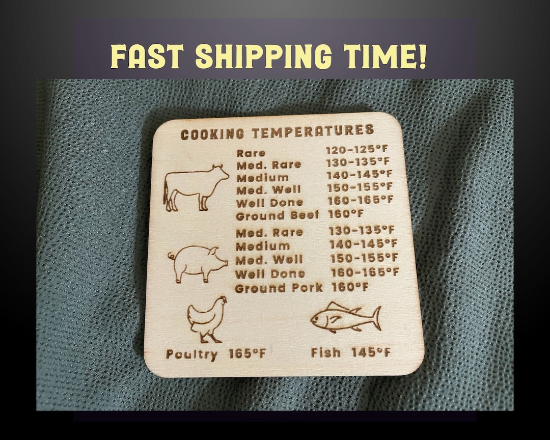 Meat Cooking Temperature Magnet, Fridge Magnet for Meat Smoking or ...