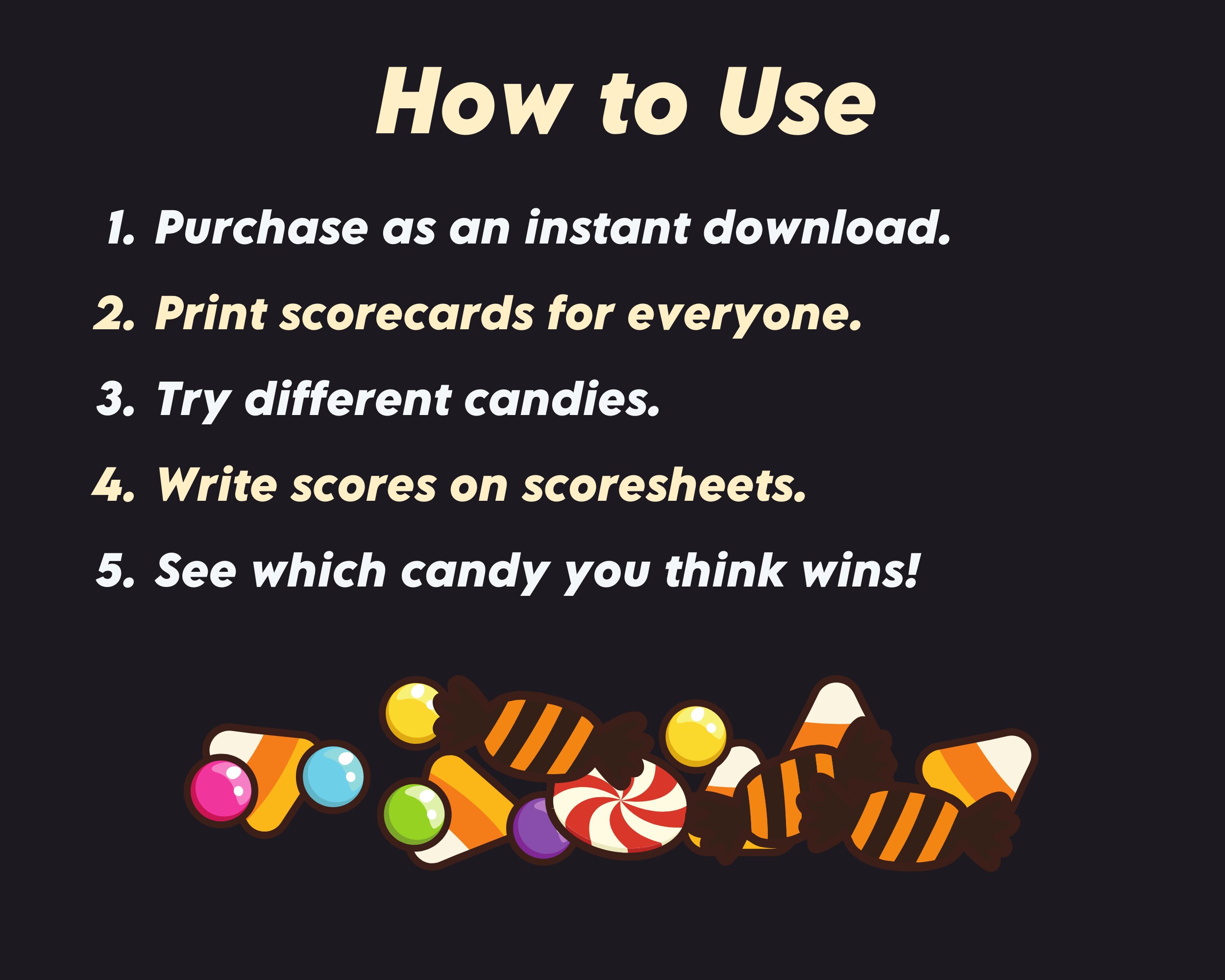 Halloween Candy Score Card, Spooky Season Party Contest Judges ...