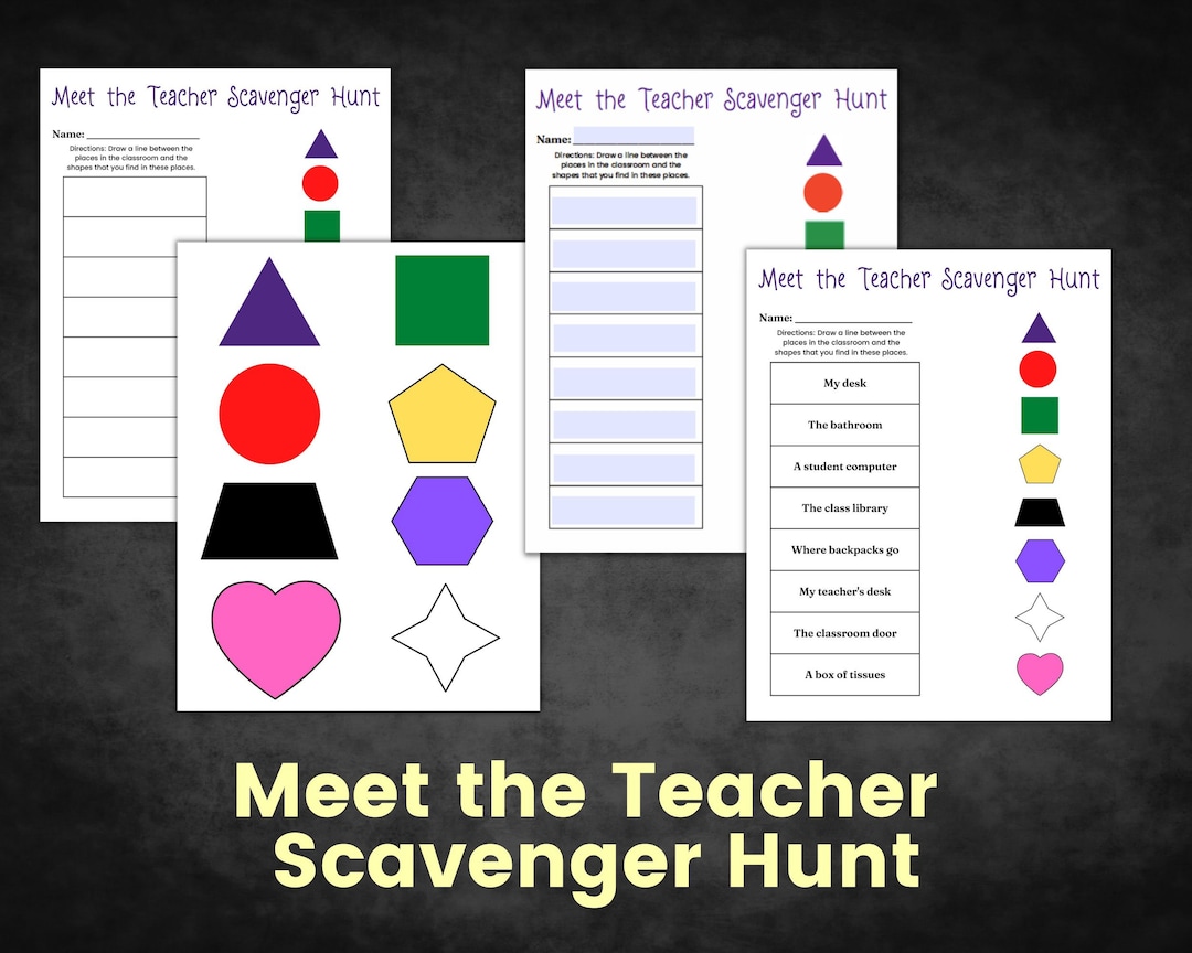 Meet the Teacher Scavenger Hunt Classroom Activity for Students ...